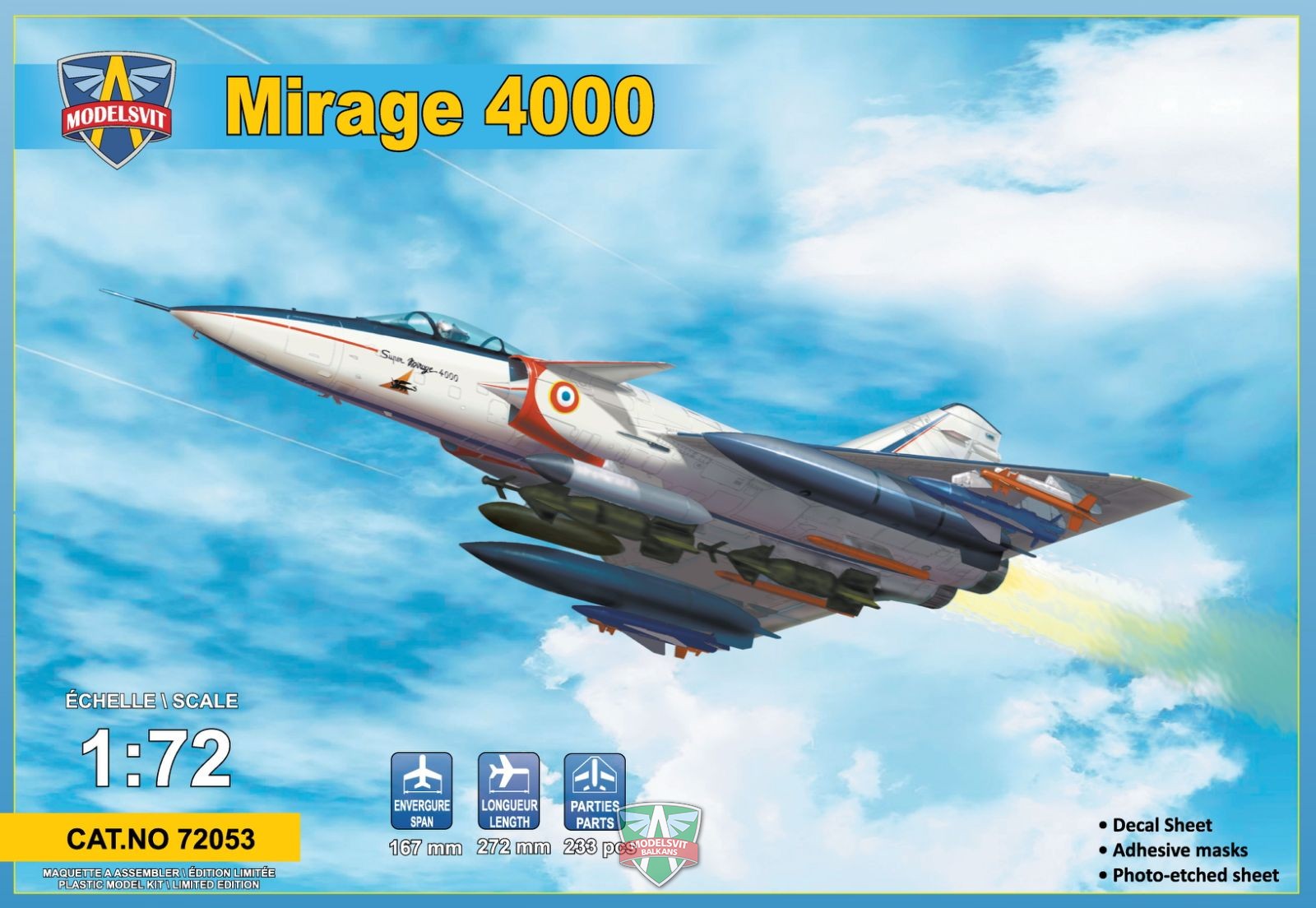 [MODELSVIT] DASSAULT MIRAGE 4000 avec armements Réf 72053 Notice